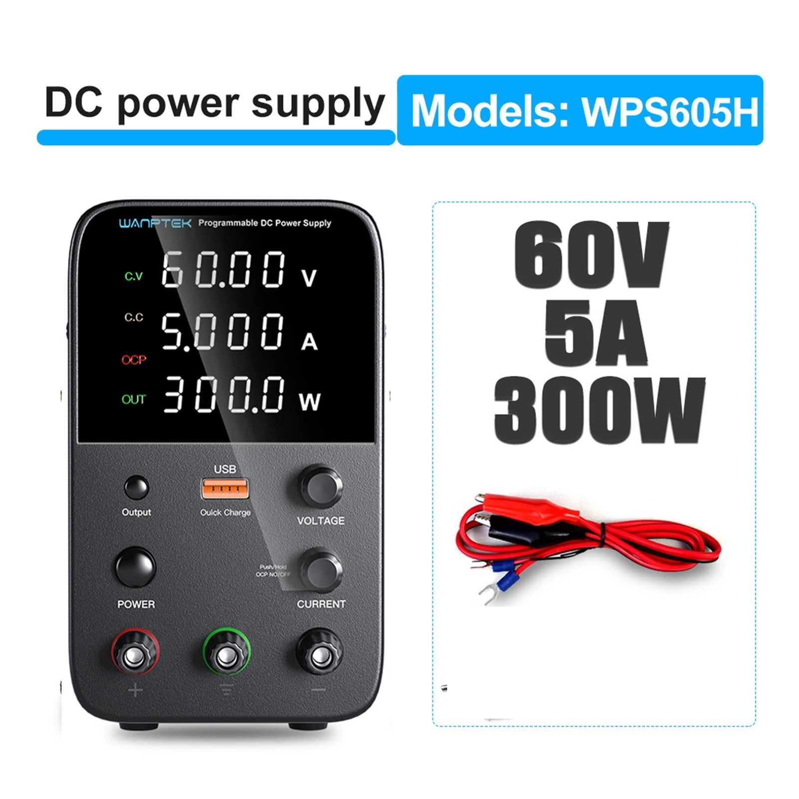 Adjustable DC Power Supply 30V 10A LED Lab Bench Power Source ...