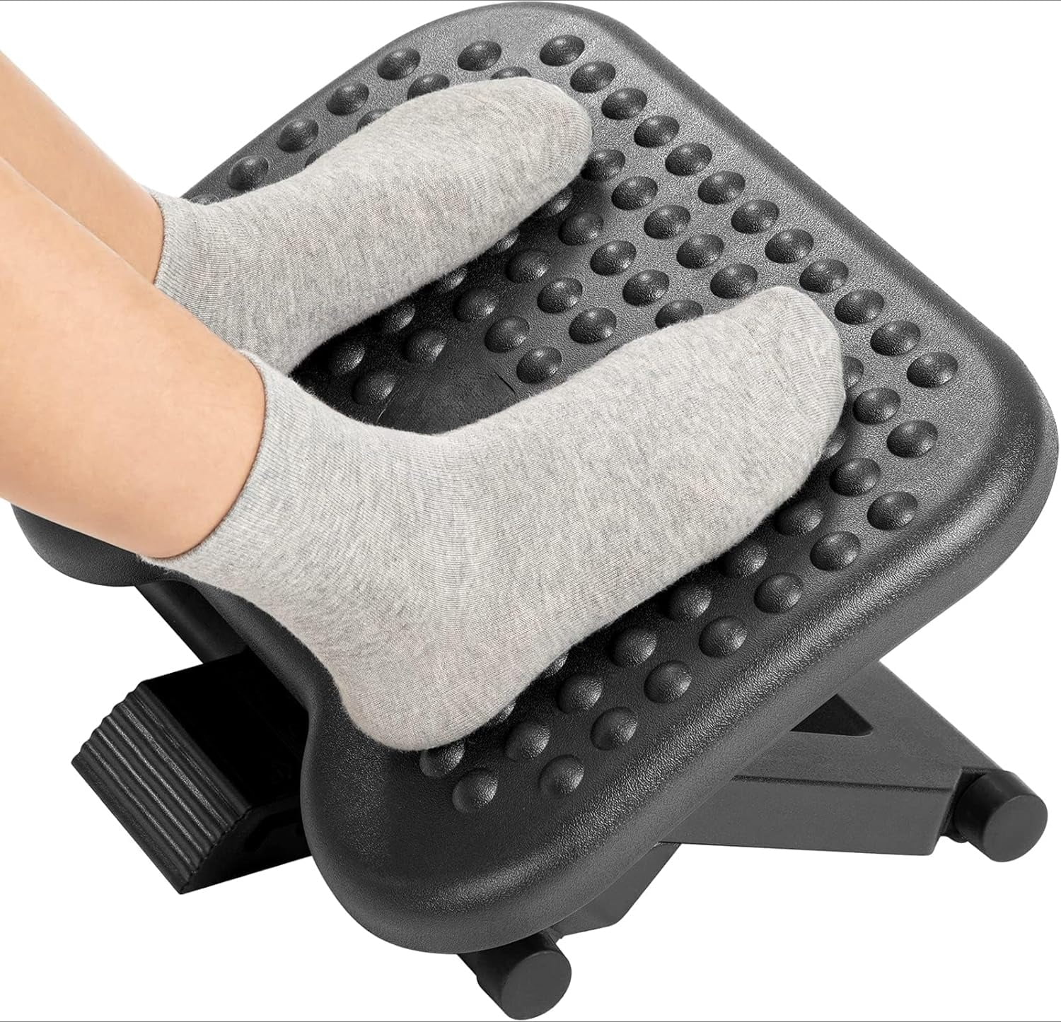 Adjustable Desk Footrest, Foot Rest for Under Desk at Work with Massage ...