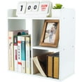Adjustable Desktop Shelf Wood Small Bookshelf Desk Supplies Organizers ...