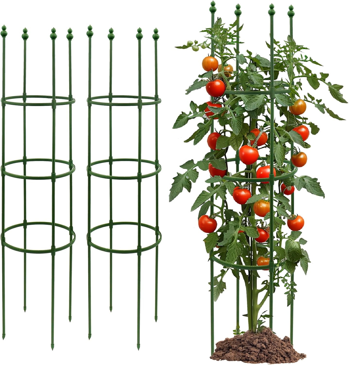 Adjustable Detachable Tomato Cage 3 Pack Tomatoes Plant Support Cages ...