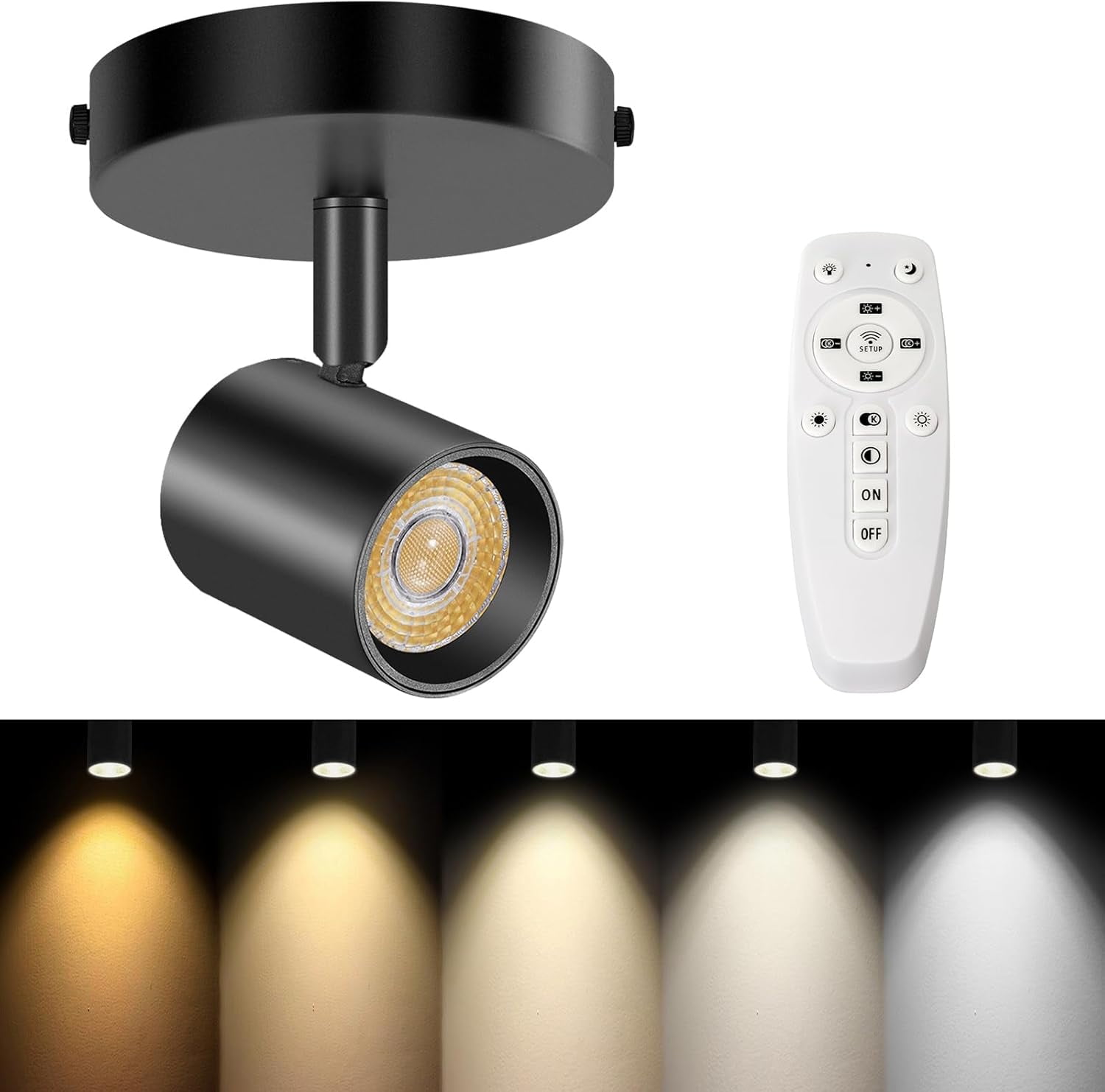 Adjustable Directional LED Spot Lights Remote Control Ceiling Spotlight ...