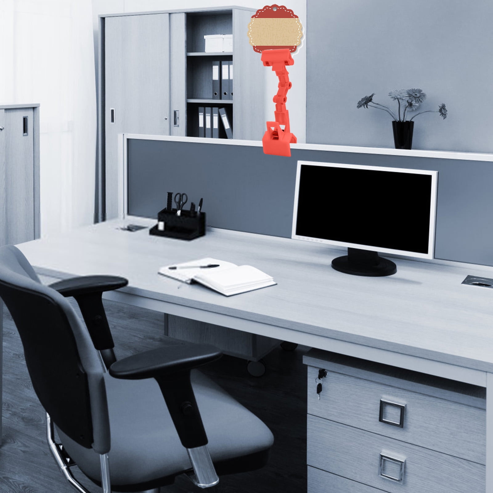 Adjustable Document Holder for Desk Use Flexible Rotatable Clip On Sign ...