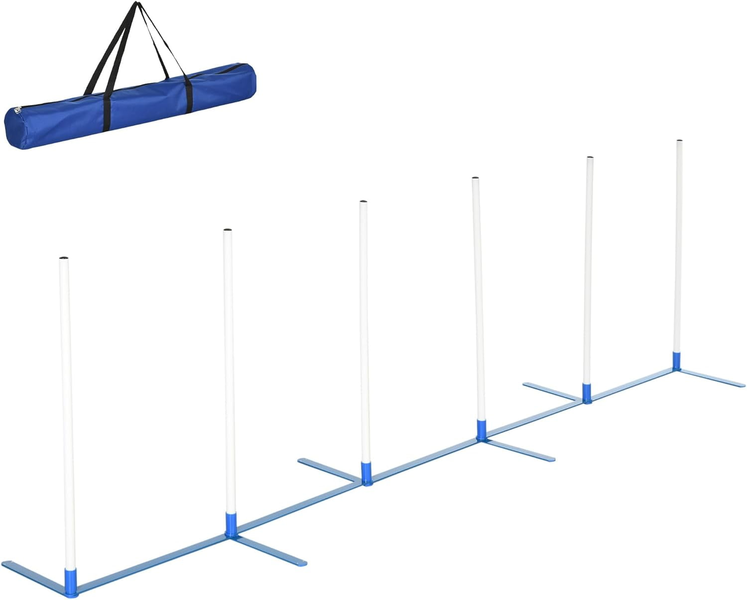 Adjustable Dog Agility Training Obstacle Course Set with Weaves Poles ...