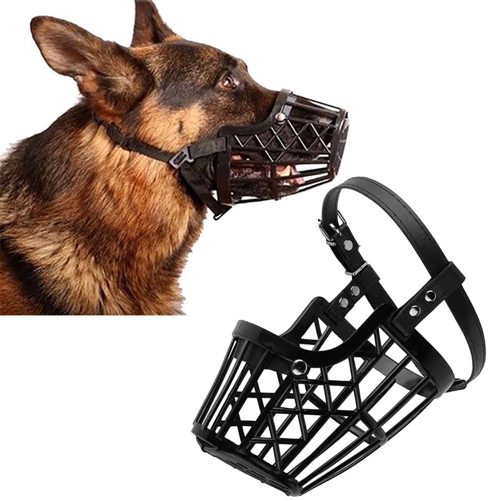 Adjustable Dog Basket Muzzle - Plastic Hollow Out Cage Dog Muzzle ...