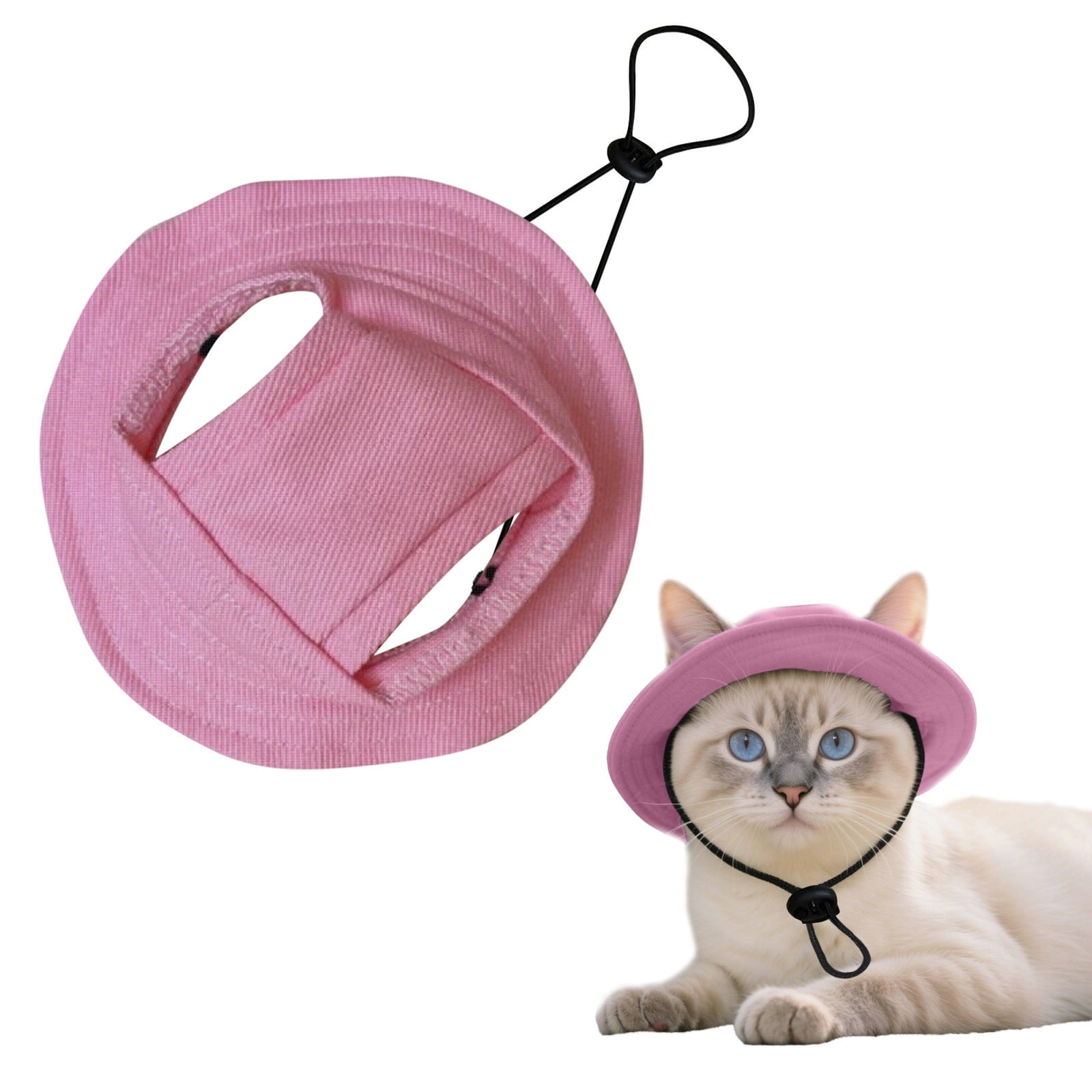 Adjustable Dog Bucket Sun Hat with Ear Holes & Secure Neck Strap ...