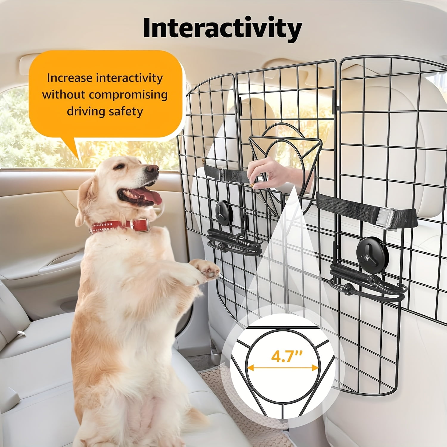 Adjustable Dog Car Barrier For SUVs, Trucks & Cars, Heavy-Duty Pet ...