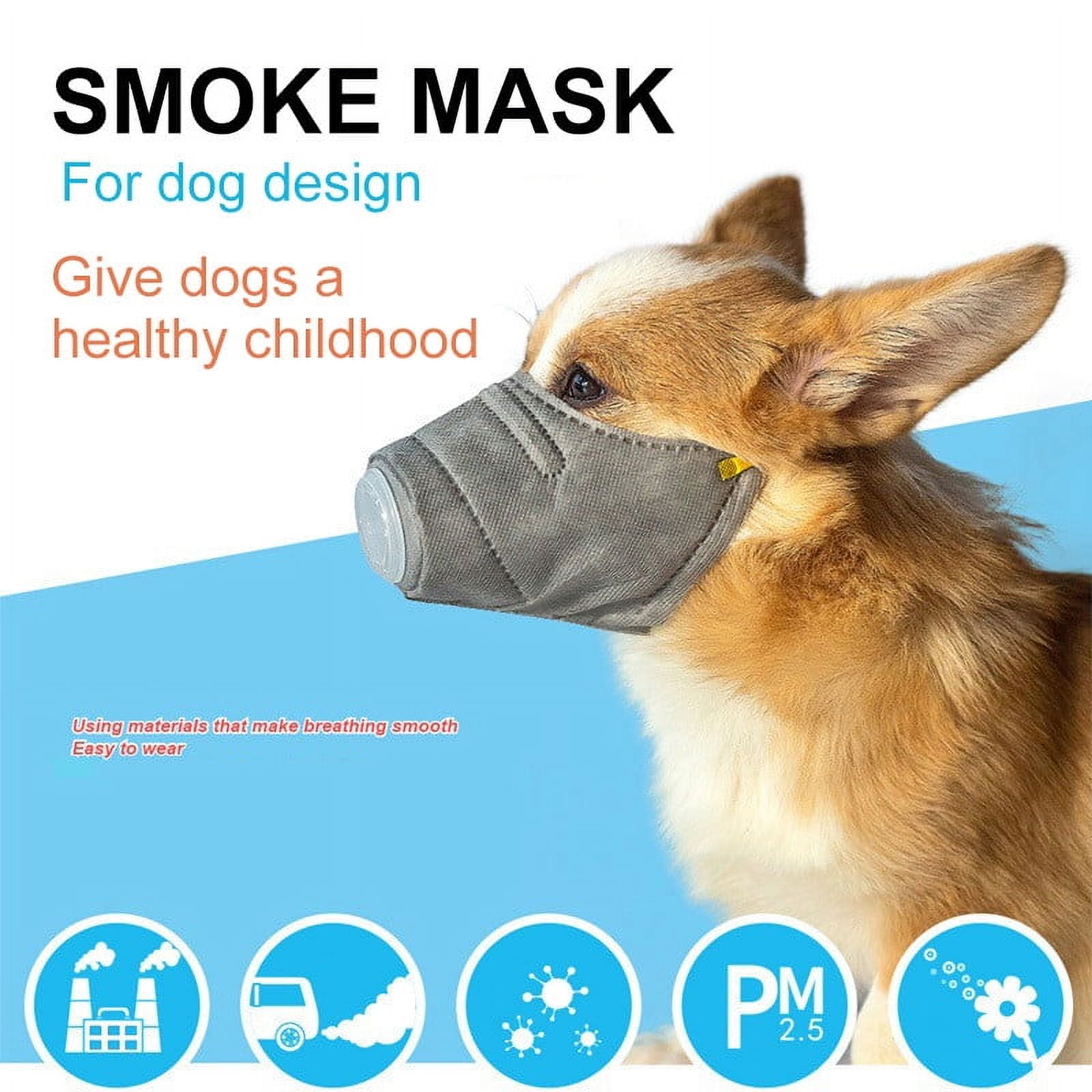 Adjustable Dog Dust Mask - Reusable Puppy Face Cover with Breathable ...