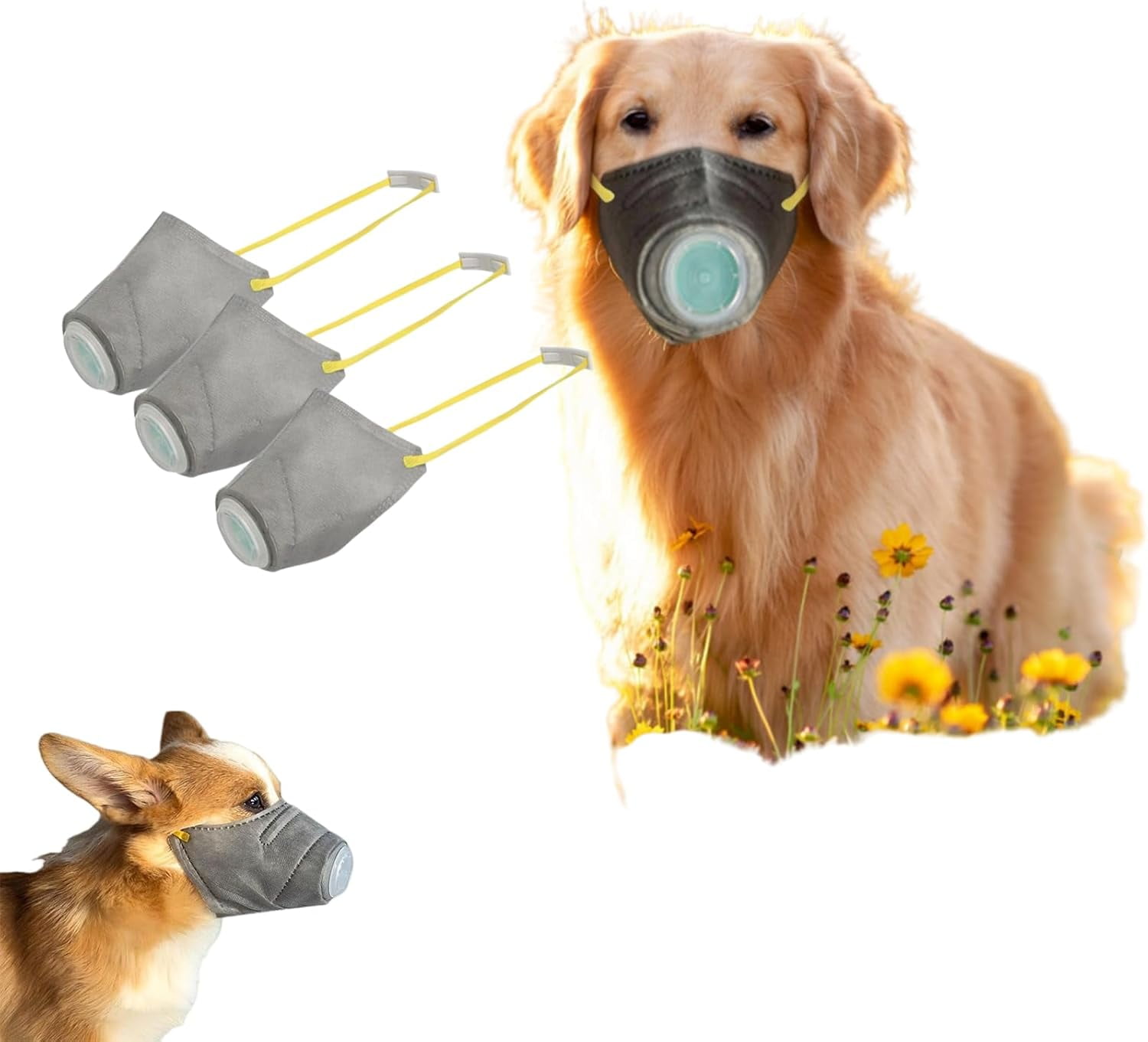 Adjustable Dog Gas Mask, New Creative Dog Face Muzzles Breathable ...