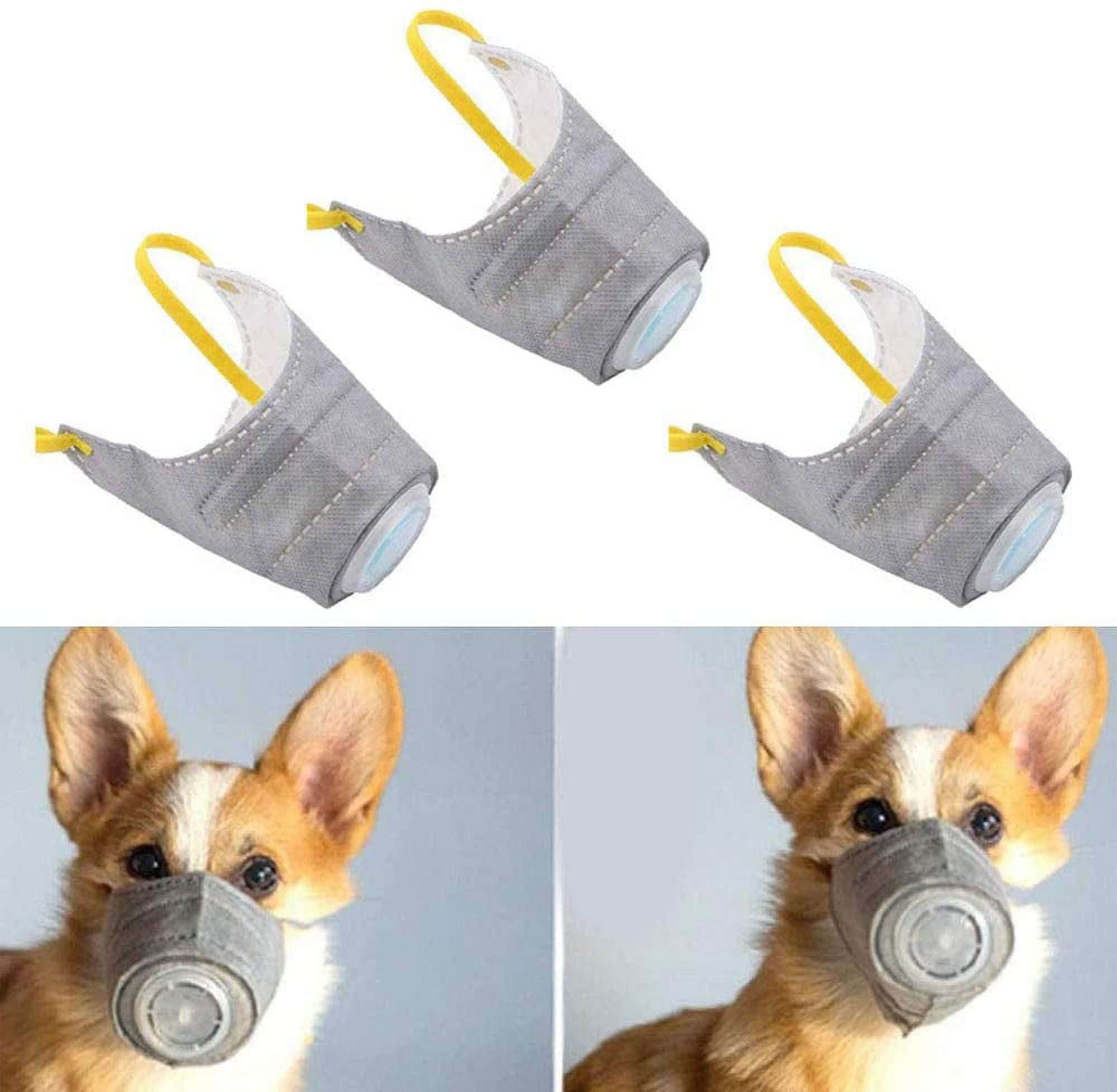 Adjustable Dog Respirator Muzzle, 3 PCS Breathable Dog Protective ...