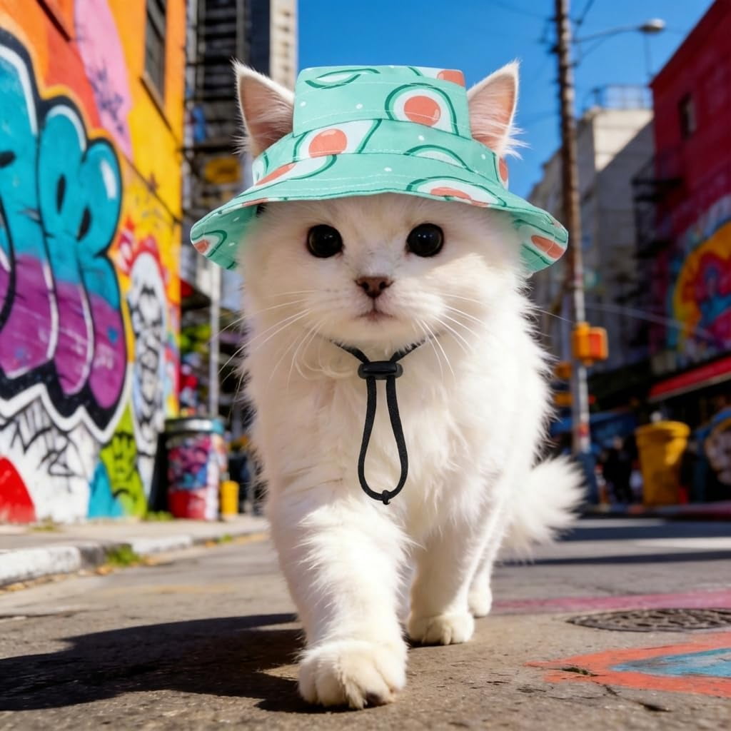 Adjustable Dog Sun Hat with Ear Holes – Breathable Lightweight Bucket ...