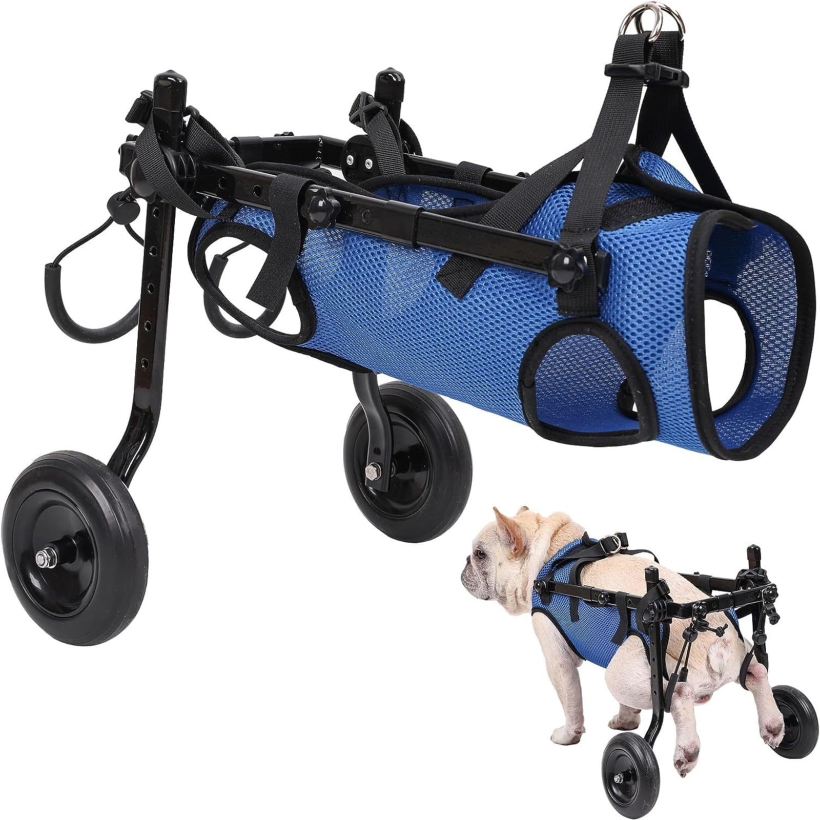 Adjustable Dog Wheelchair for Hind Legs Aluminum Alloy Frame EVA Wheels ...