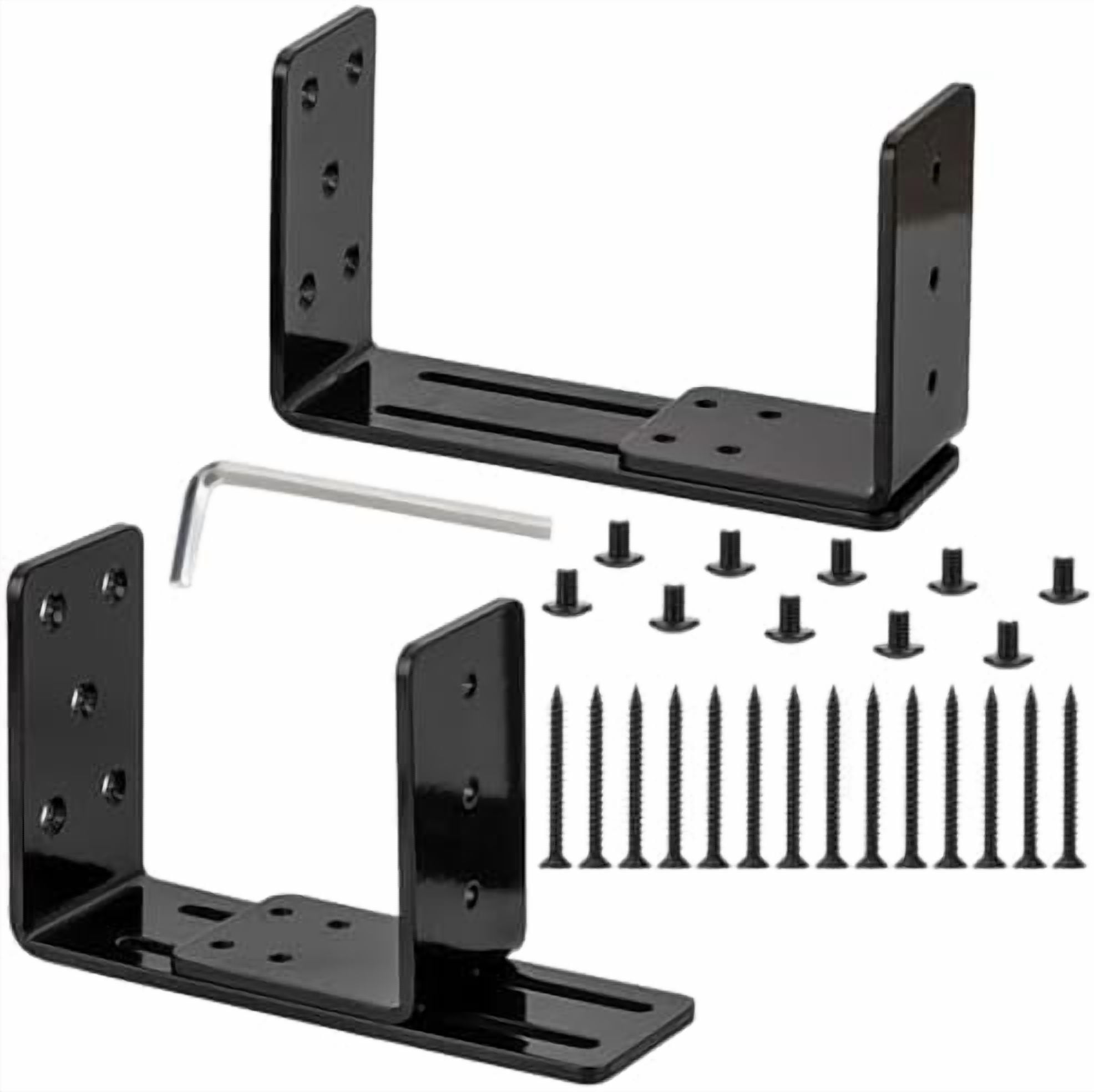 Adjustable Door Barricade Brackets, 2 x Door Security Brackets, Drop ...