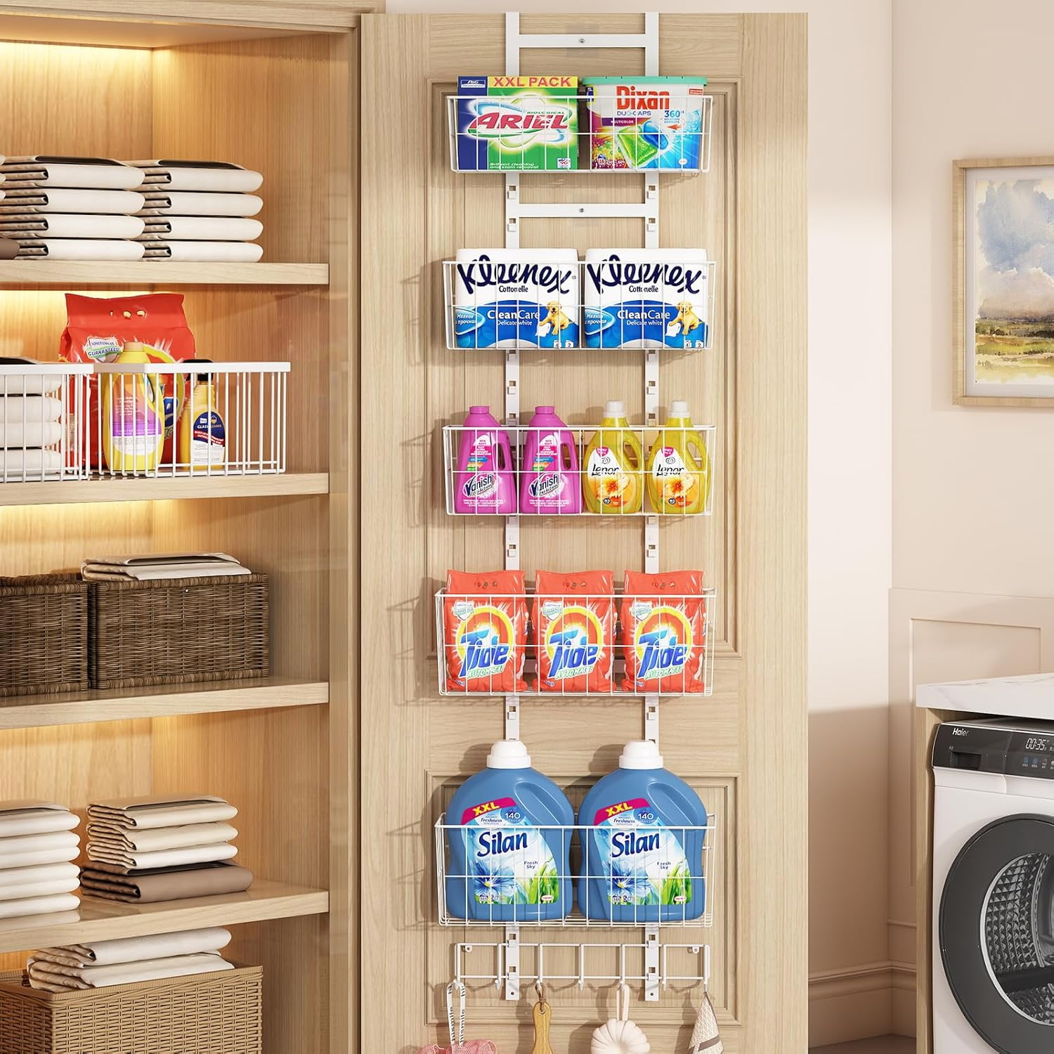 Adjustable Over The Door Closet Organizer, Hanging Closet Storage with ...