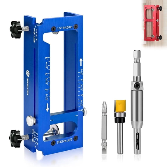 Adjustable Door Hinge Mortise Jig Kit, 2.5-5