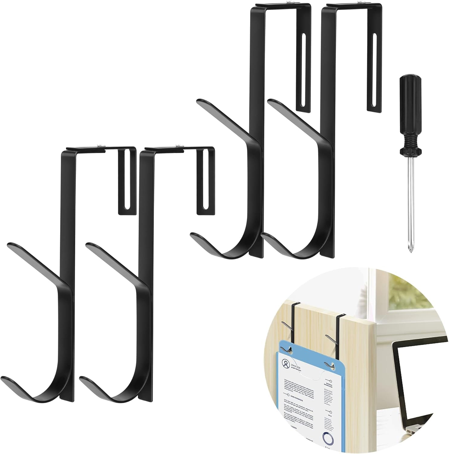 Adjustable Double Coat Hooks, Thick Cubicle Wall Coat Hooks, Metal Over ...