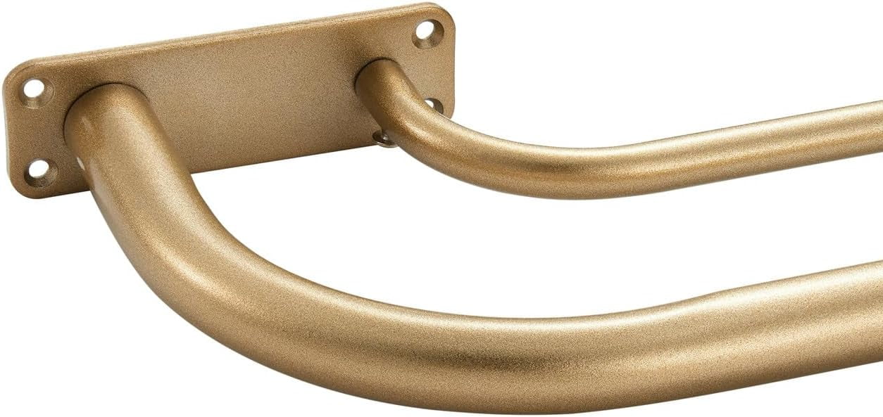 Adjustable Double Curtain Rods with Antique Gold Finish, 48-84 Inch ...