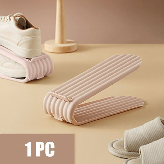 Adjustable Double-Layer Shoe Rack Organizer | Space Saving Plastic ...