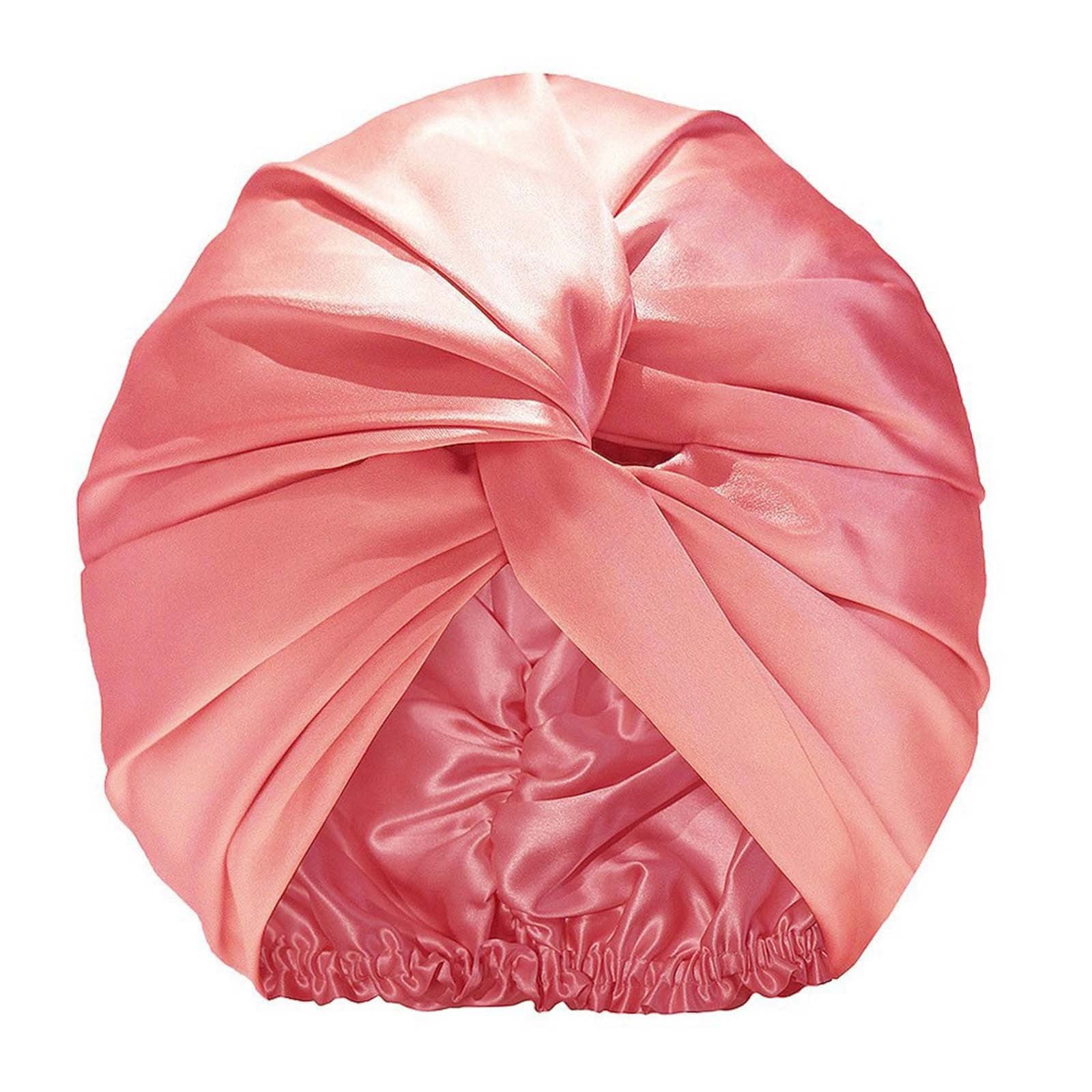Adjustable Double Layer Silk Satin Hair Bonnet for Sleeping Protects ...