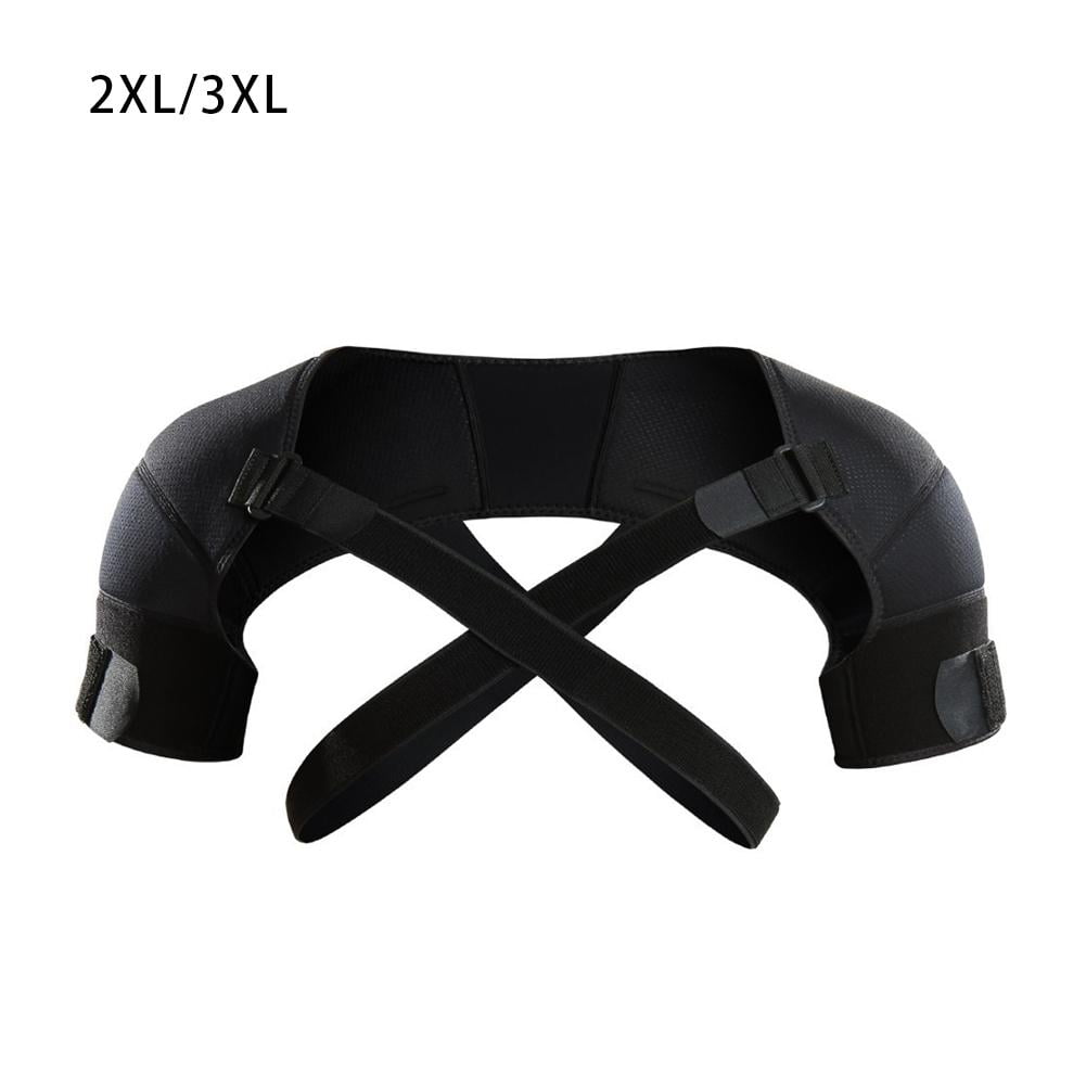 Adjustable Double Shoulder Support Brace, Flexible Compression Wrap Protector for Sleeping Pain ...