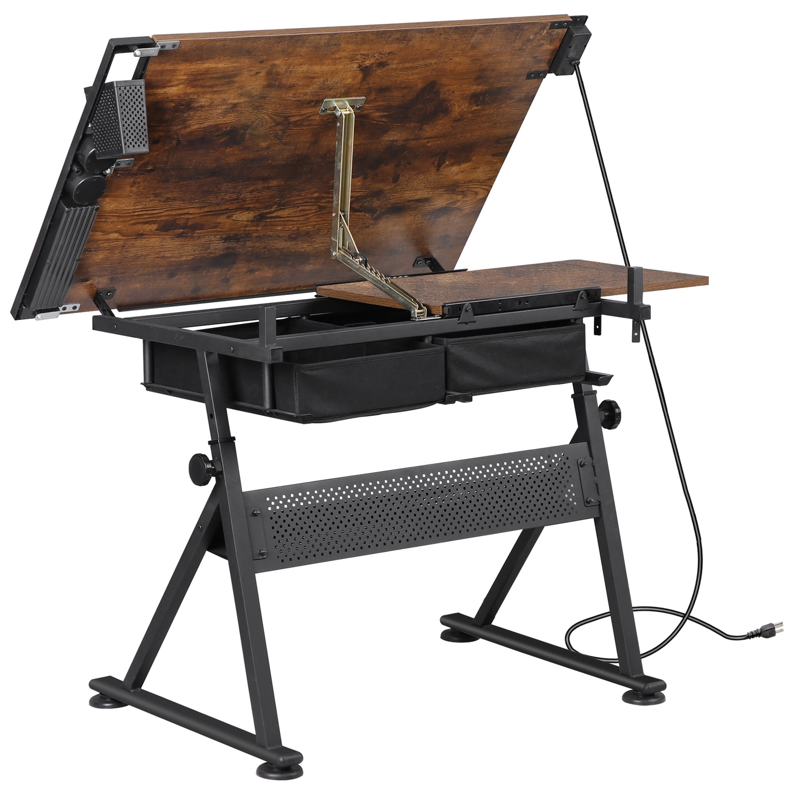 Adjustable Drafting Drawing Table Craft Tiltable Tabletop with Stool ...
