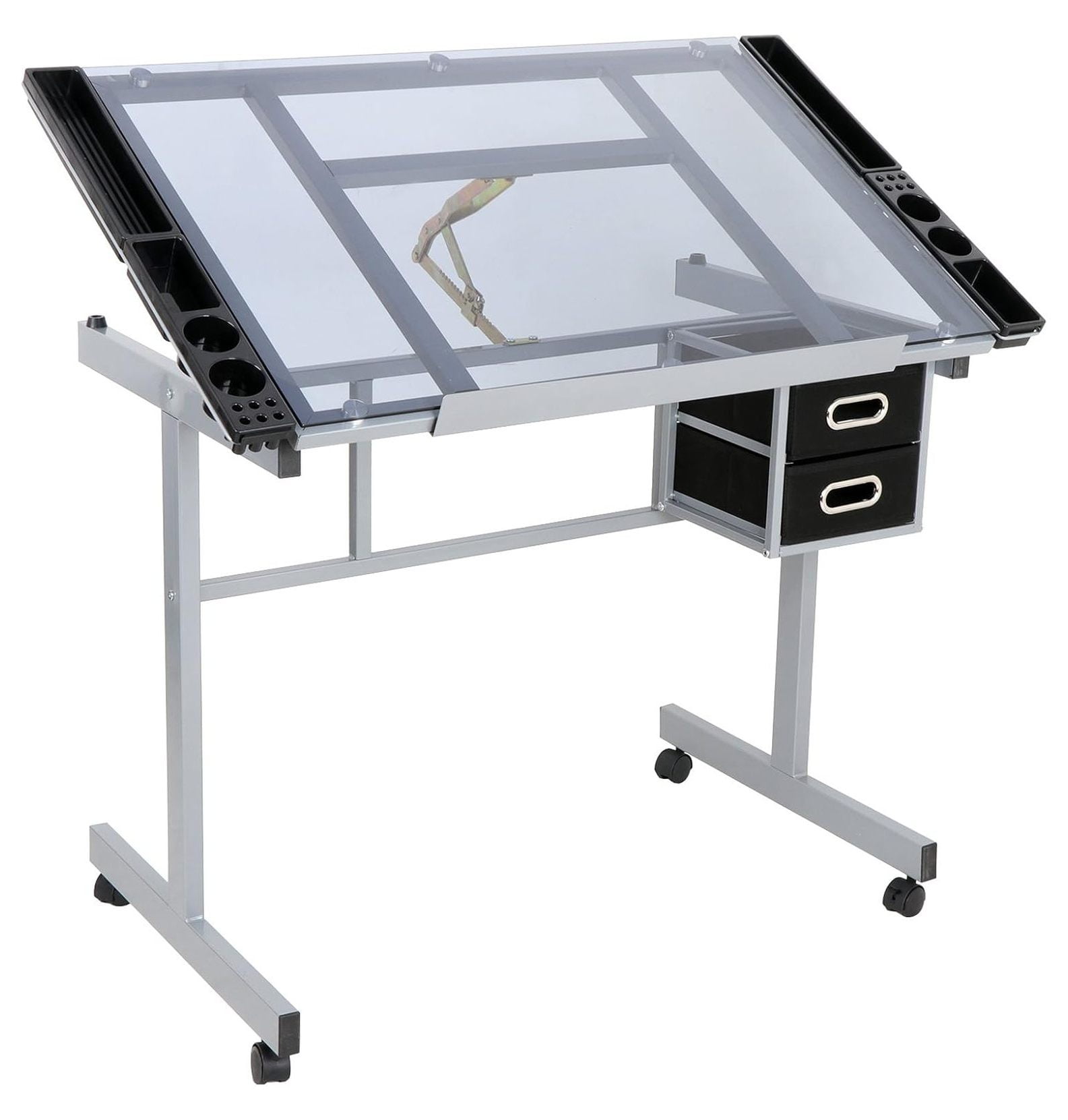 Adjustable Drafting Table with Glass , Art Desk and Craft Work Station ...