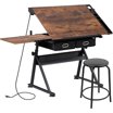 Magshion Drafting Table Desk Craft Work Station with Stool, Drawing ...