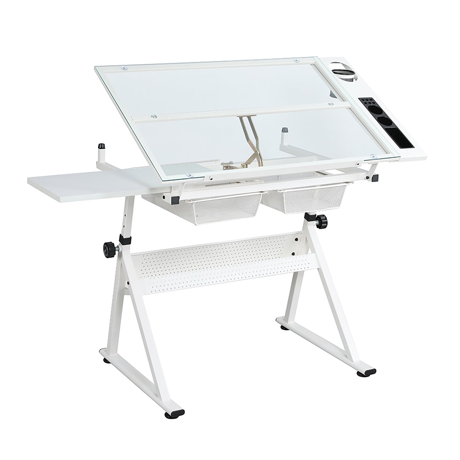 Adjustable Drafting Table with 2 Slide Drawers Drafting Printing Table ...