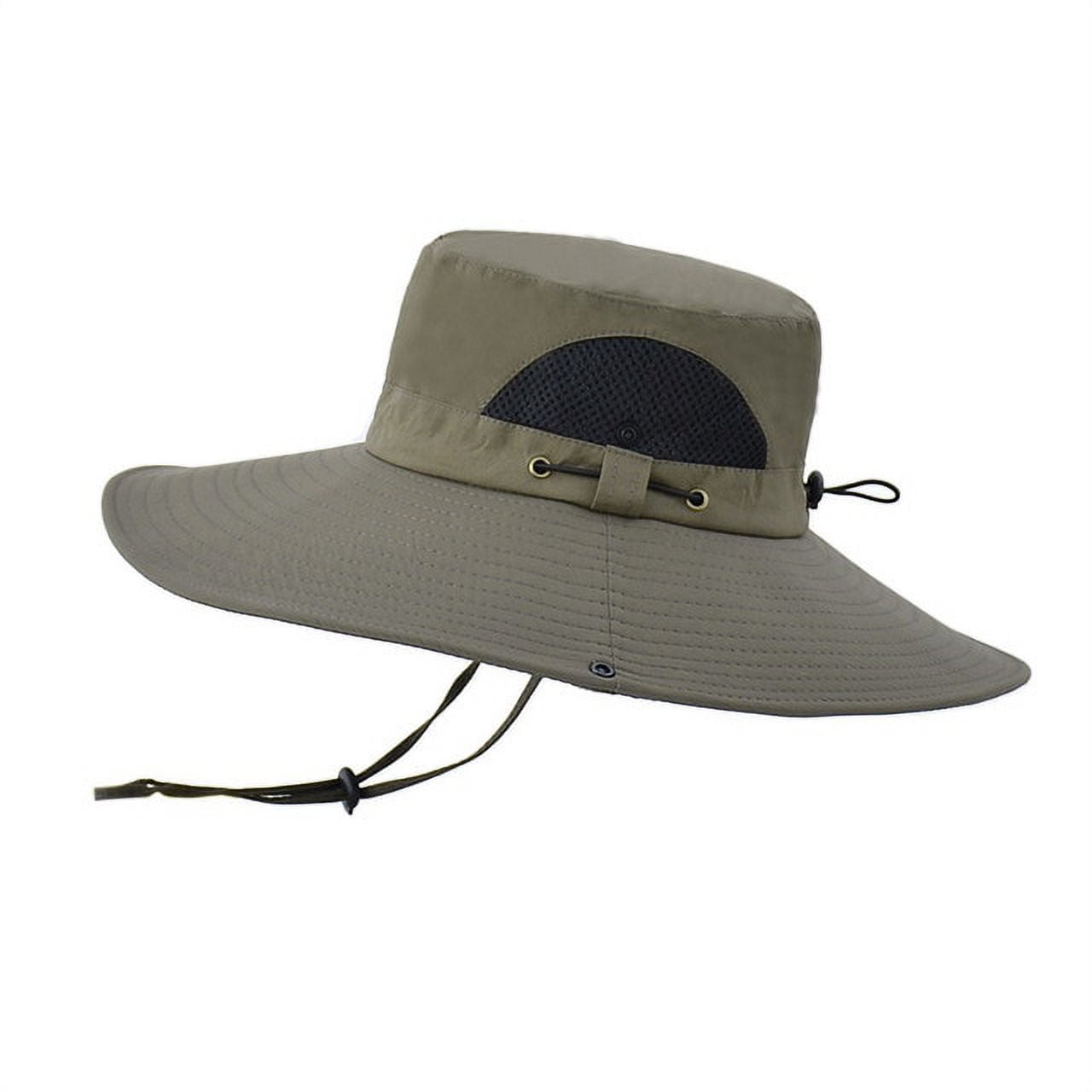 Adjustable Drawstring Bucket Hats Men Outdoor Breathable Mesh Fishing ...
