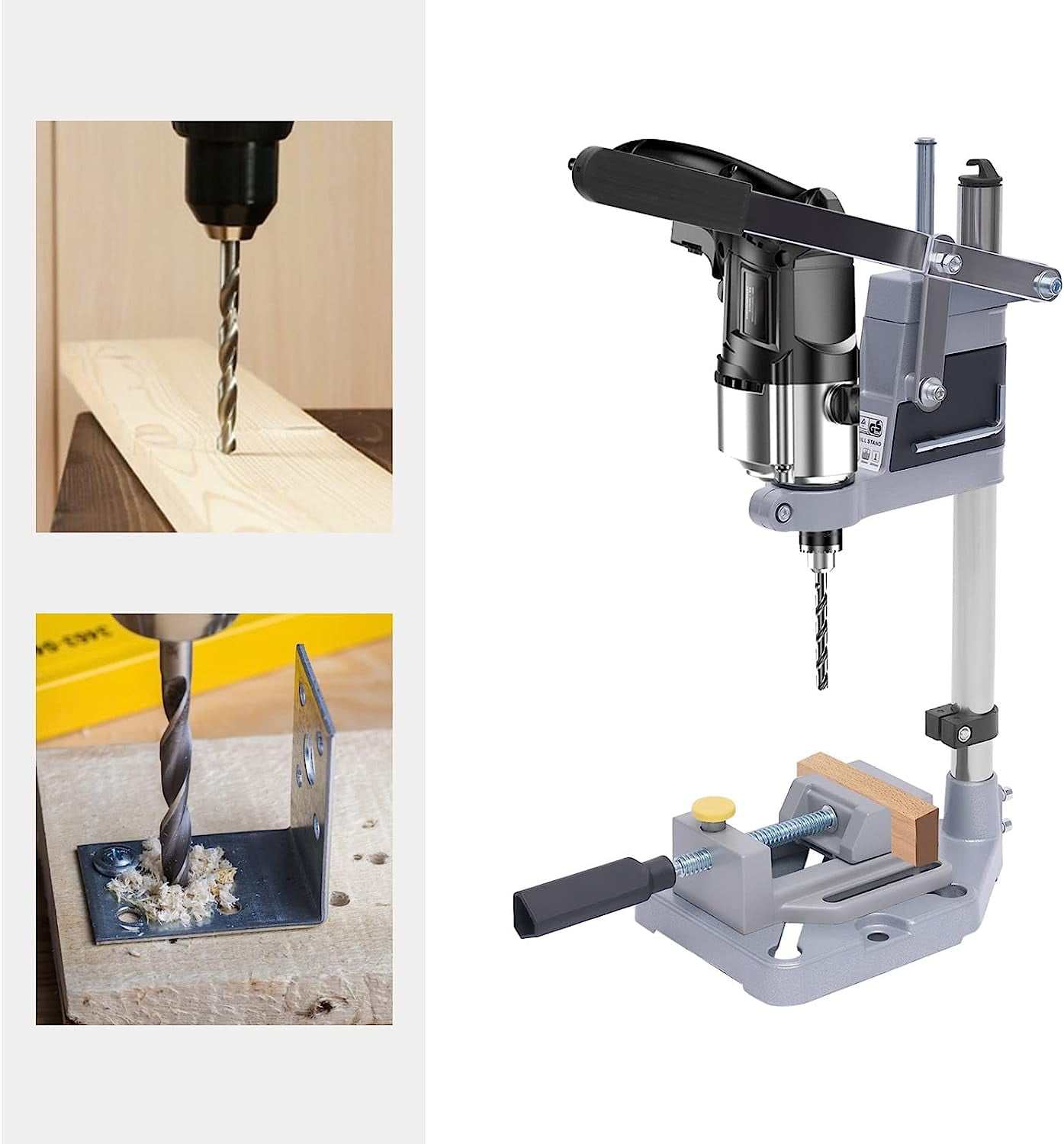 Adjustable Drill Press Stand, Single Hole Universal Bench Clamp Drill ...