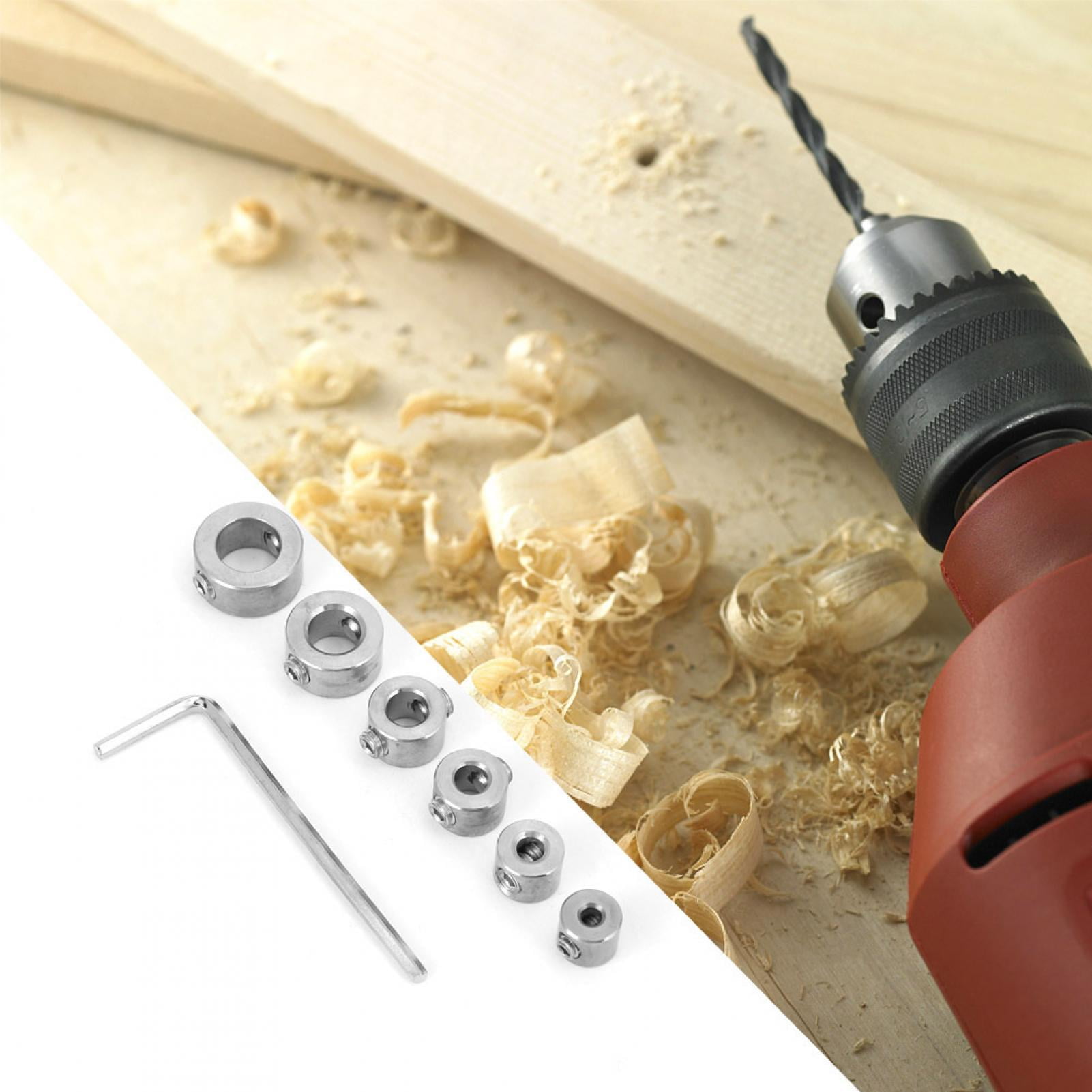 Adjustable Drill Stop Collar Set, Securely Limits Drill Depth, For ...