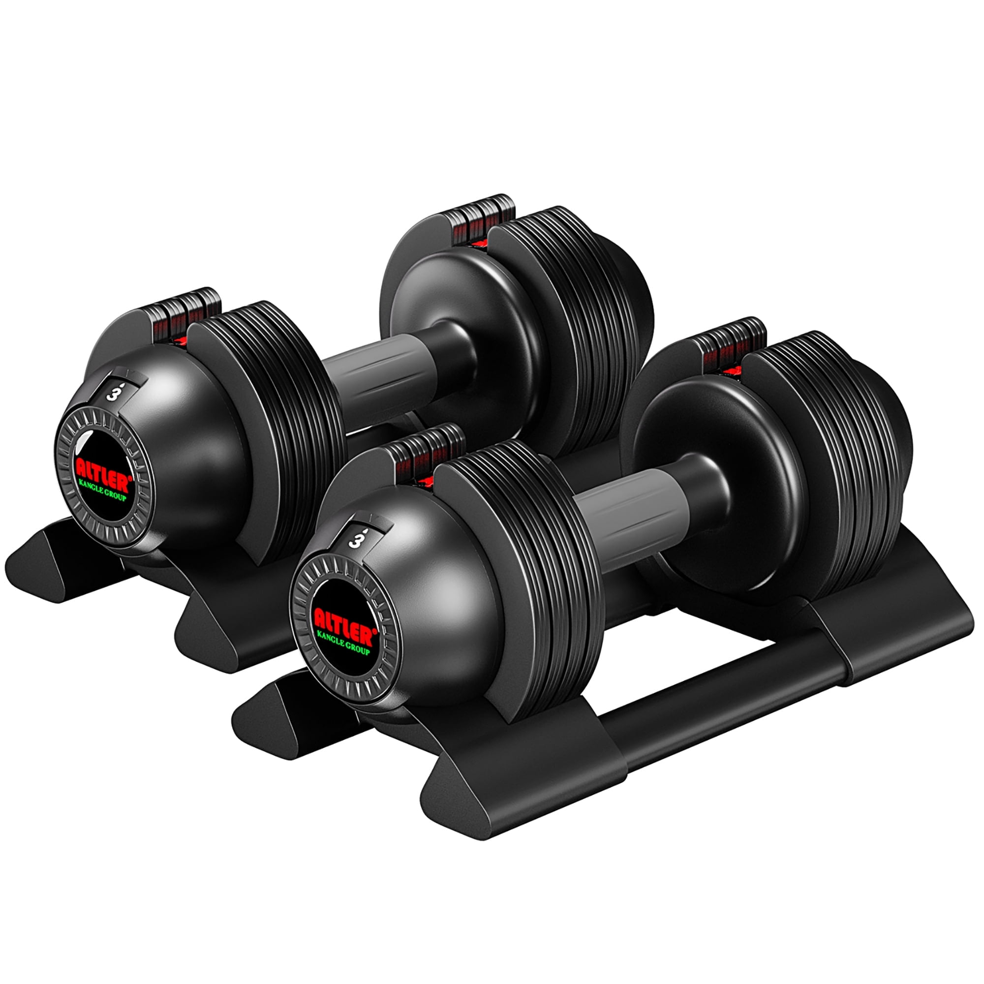 Adjustable Dumbbells Set, 22lb/44lb/52lb, Single Dumbbell with Tray for ...