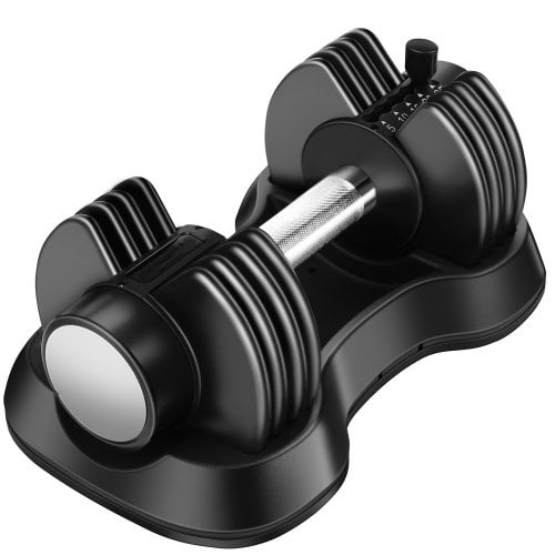 Adjustable Dumbbell 25 lbs with Fast Automatic Adjustable and Weight ...