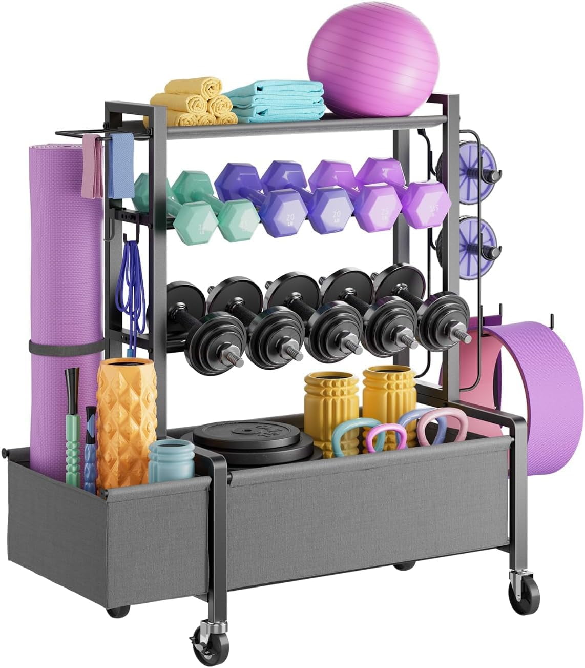 Adjustable Dumbbell Rack, Weight Rack for Dumbbells, Home Gym Storage ...