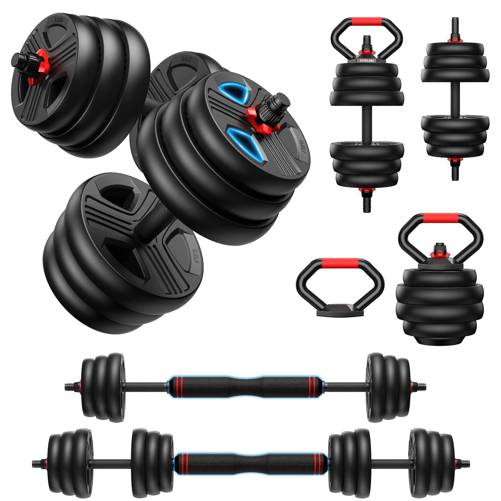 Adjustable Dumbbell Set 20/35/45/55/70/90lbs Free Weights With Upgraded ...