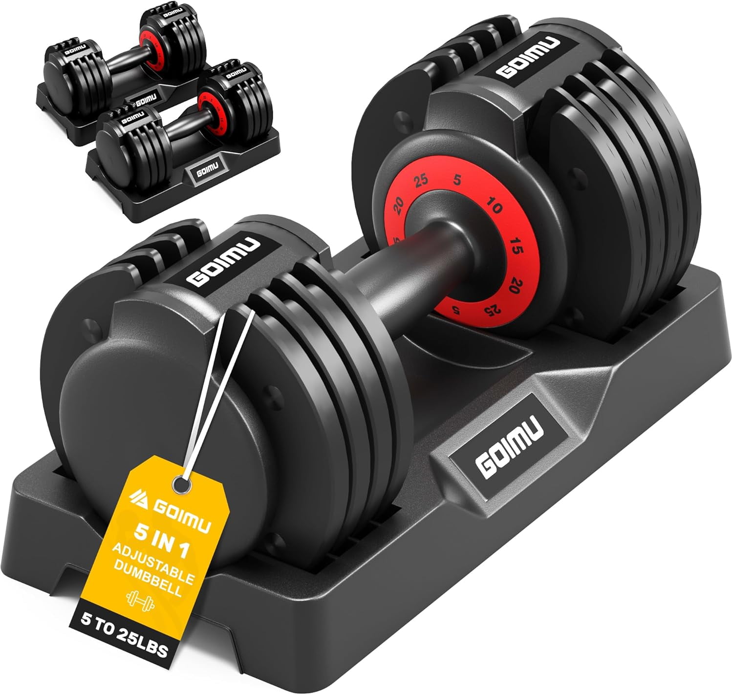 Adjustable Dumbbell Set, 25/55LB Adjust Dumbbells,Single or Pair ...
