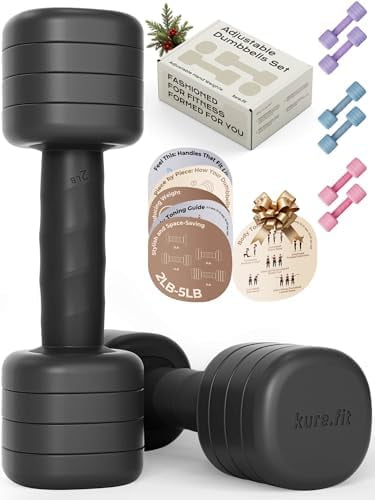 Adjustable Dumbbell Set｜2LB 3LB 4LB 5LB Light Hand Weights for Women ...