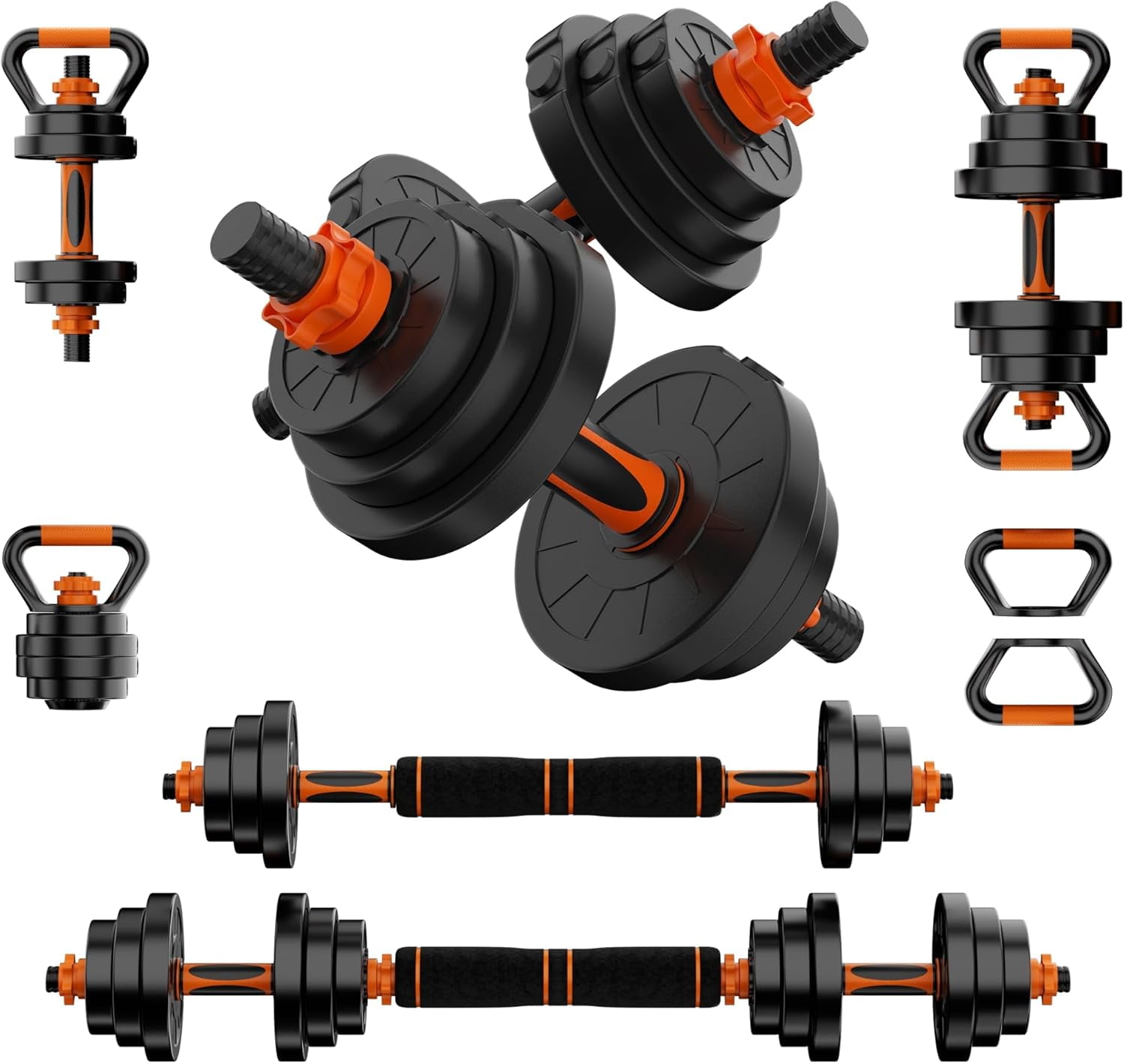 Adjustable Dumbbell Set, 30/50/70/90lbs Free Weights Dumbbells Set, 4 ...