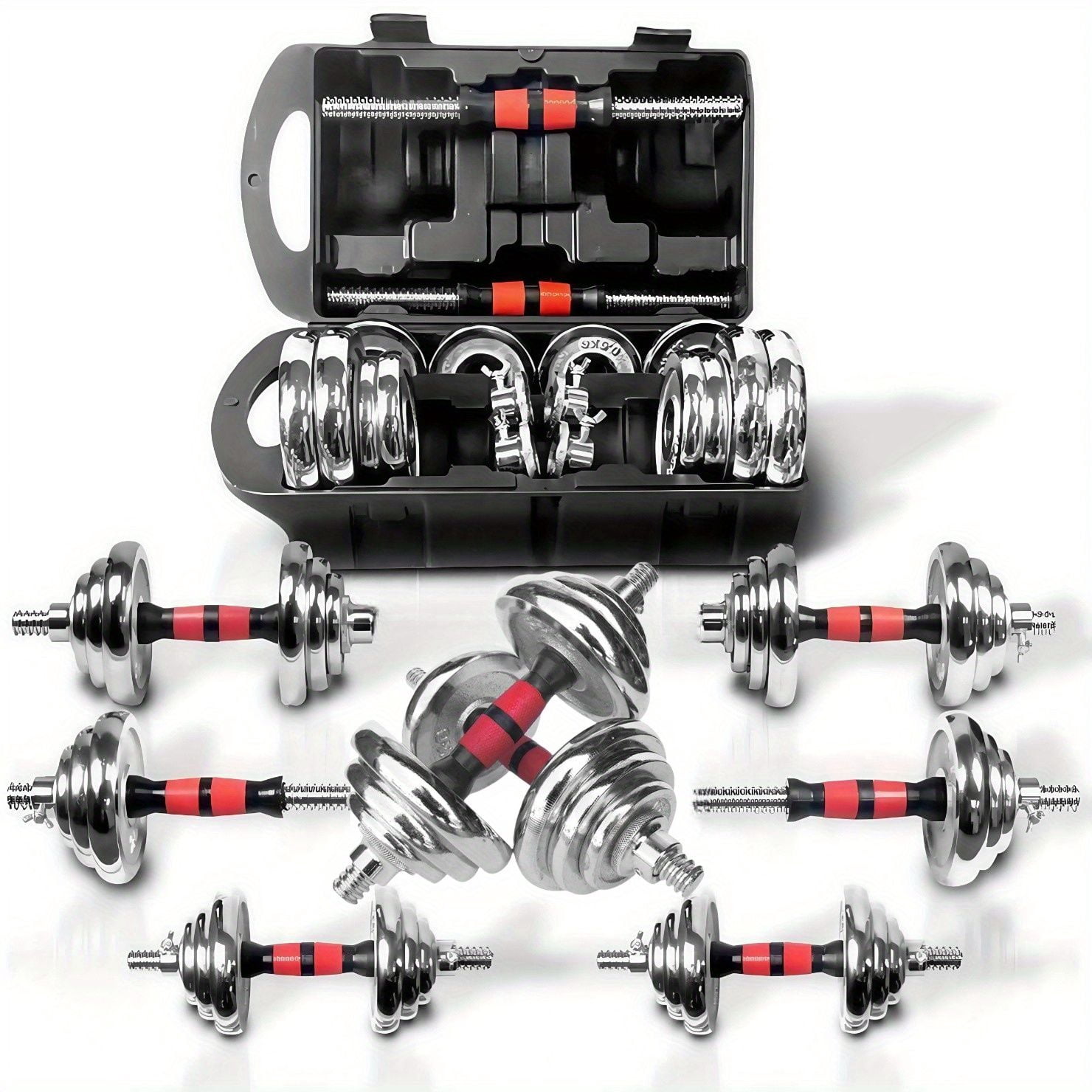 Adjustable Dumbbell Set 44lb with Carry Case - Cast Iron Home Gym ...
