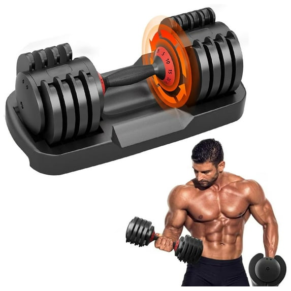Adjustable Dumbbell Set, 5/25lb Weights Dumbbells Set with Anti-Slip ...