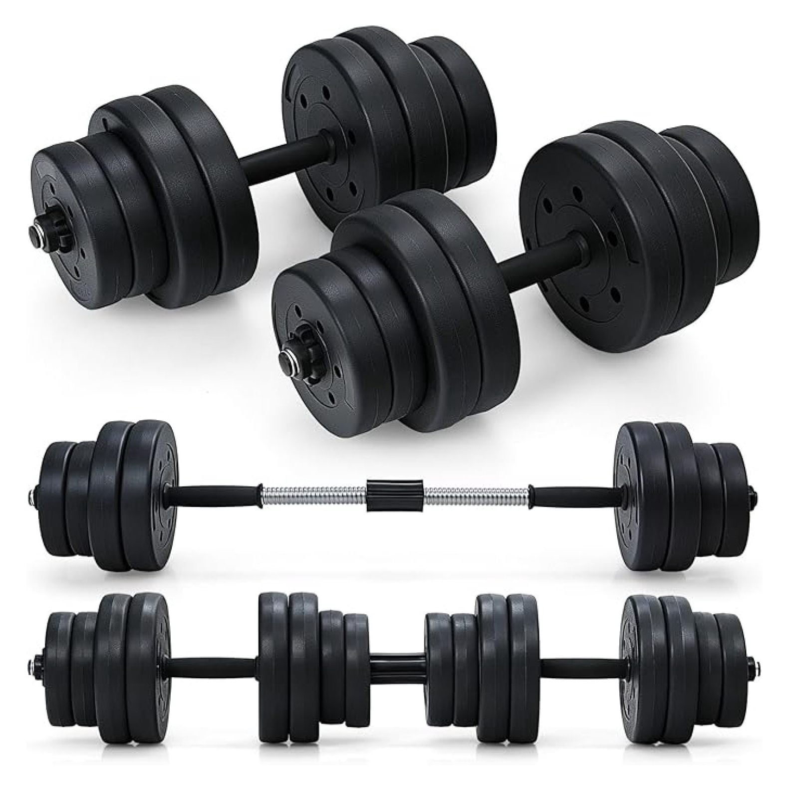 Adjustable Dumbbell Set, 66LBS Free Weight Set with Connector, 3-in-1 ...