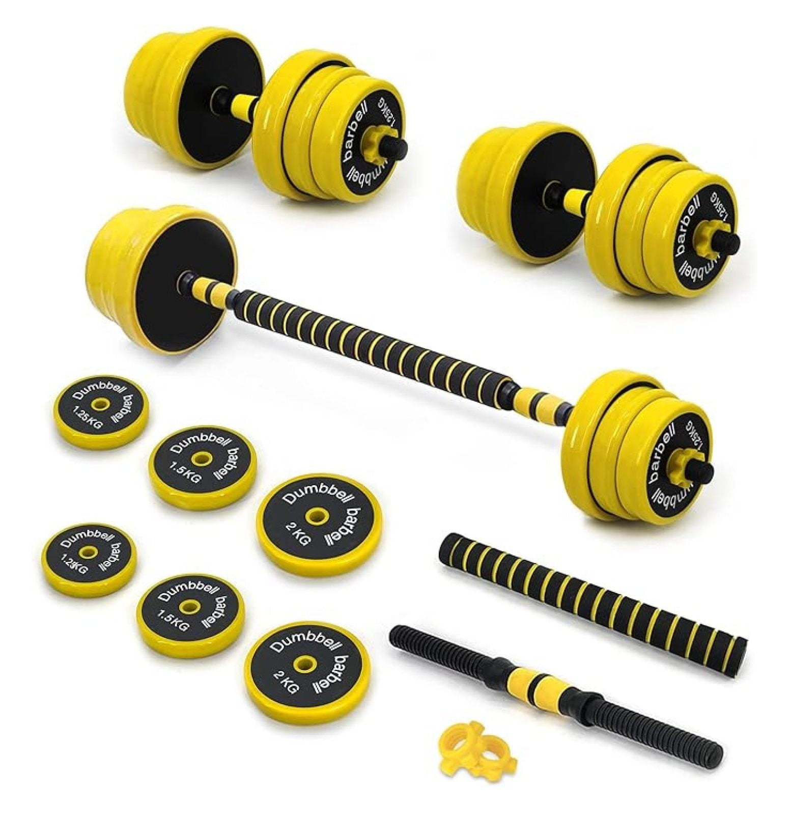 Adjustable Dumbbell Set 66lbs, Cast Iron Dumbbells with Connector ...