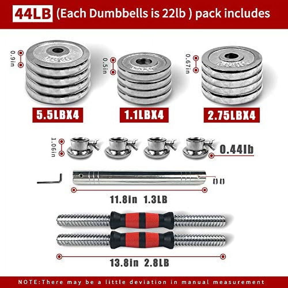 Adjustable Dumbbell Set Home Gym Cast Iron Barbell Sets with Carry Box ...