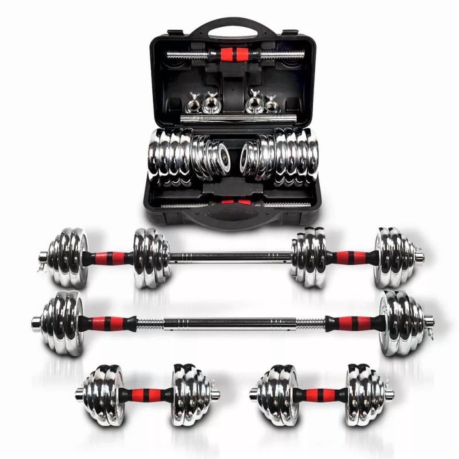 Adjustable Dumbbell Set Home Gym Cast Iron Barbell Sets with Carry Box ...