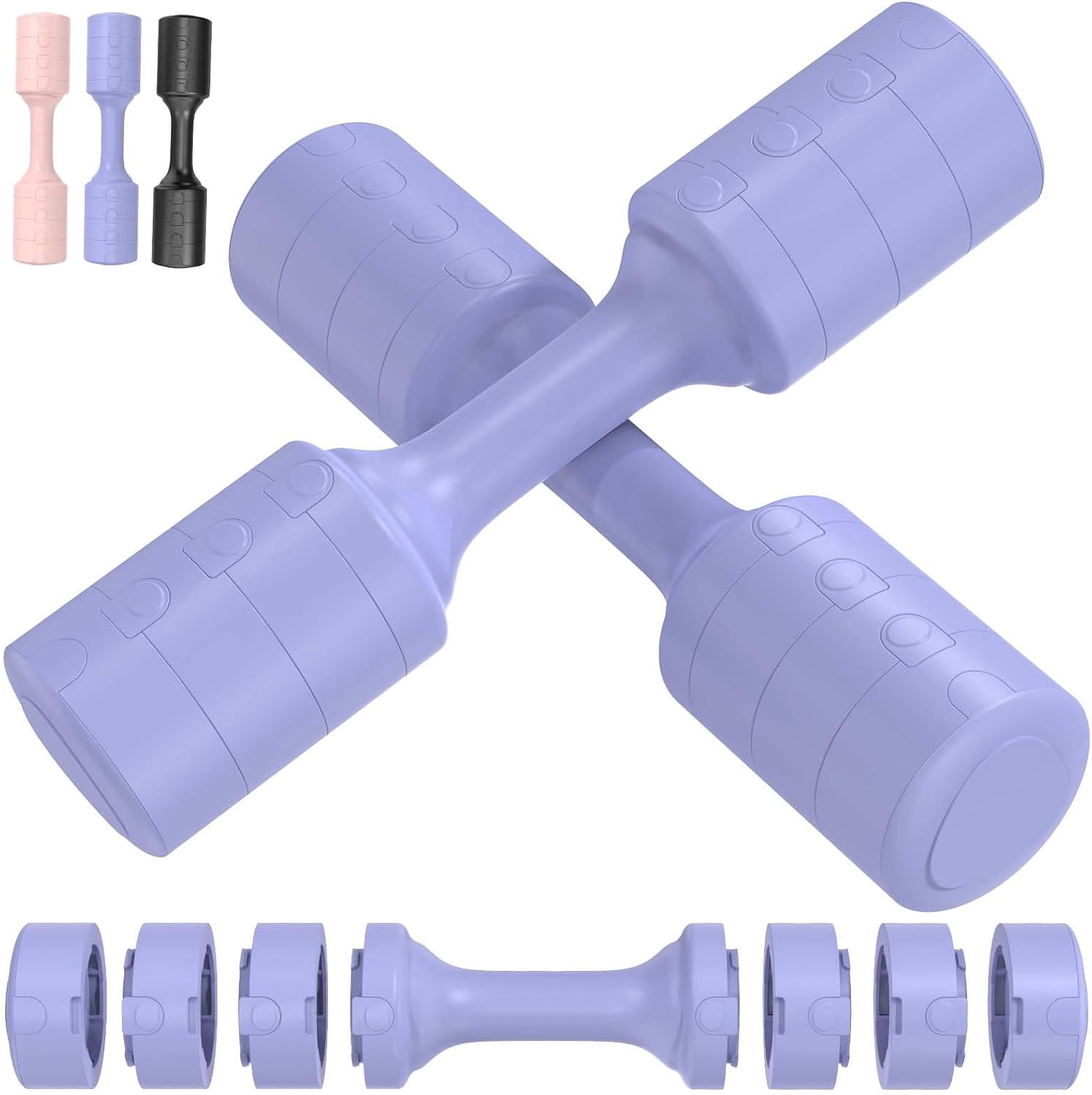 Adjustable Dumbbell Set of 2, 11Lb/Pair Weights Dumbbells for Women ...