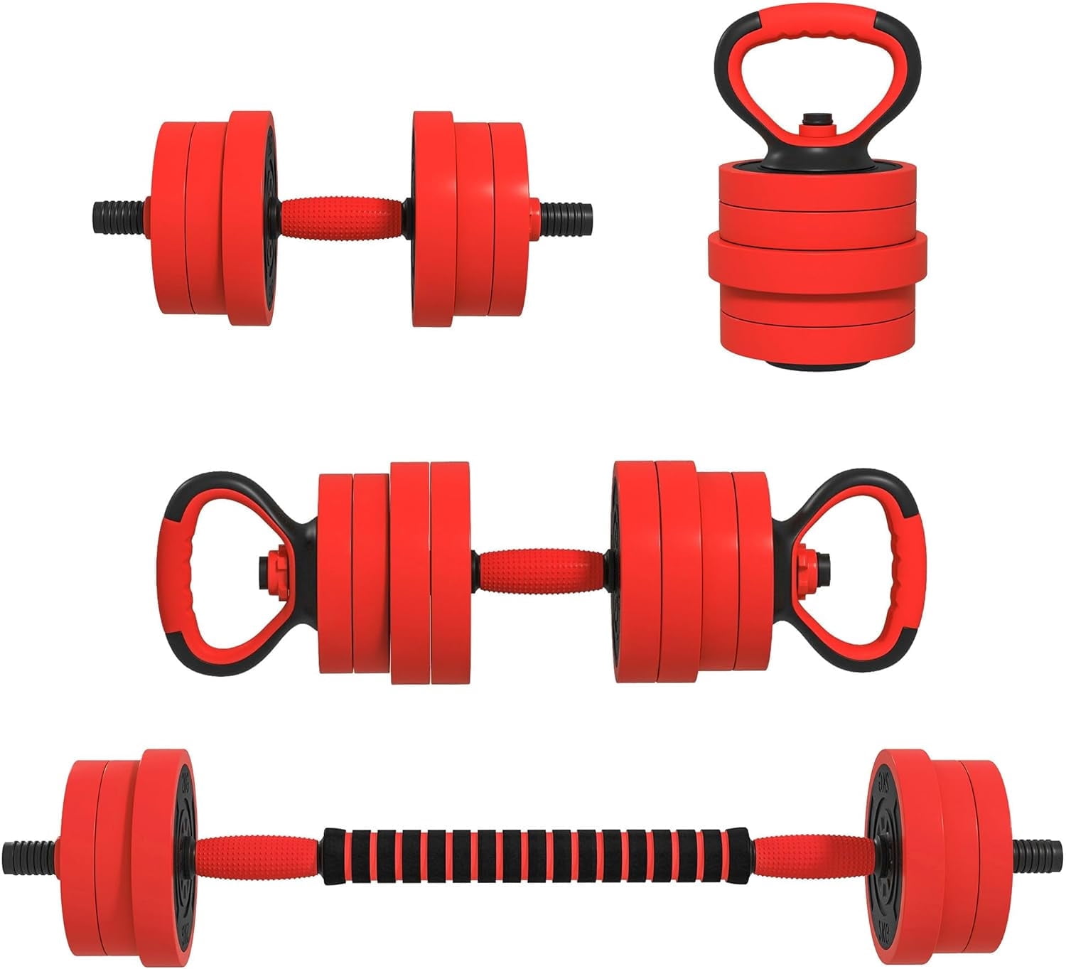 Adjustable Dumbbell Sets, 4 in1 Weights Dumbbells Set Used as Barbell ...