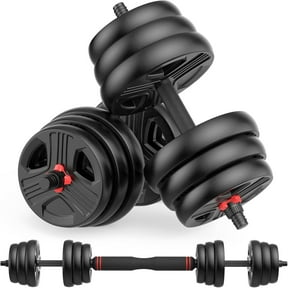 BalanceFrom 60LB 2-in-1 Portable Changeable Dumbbell, Barbell Set with ...