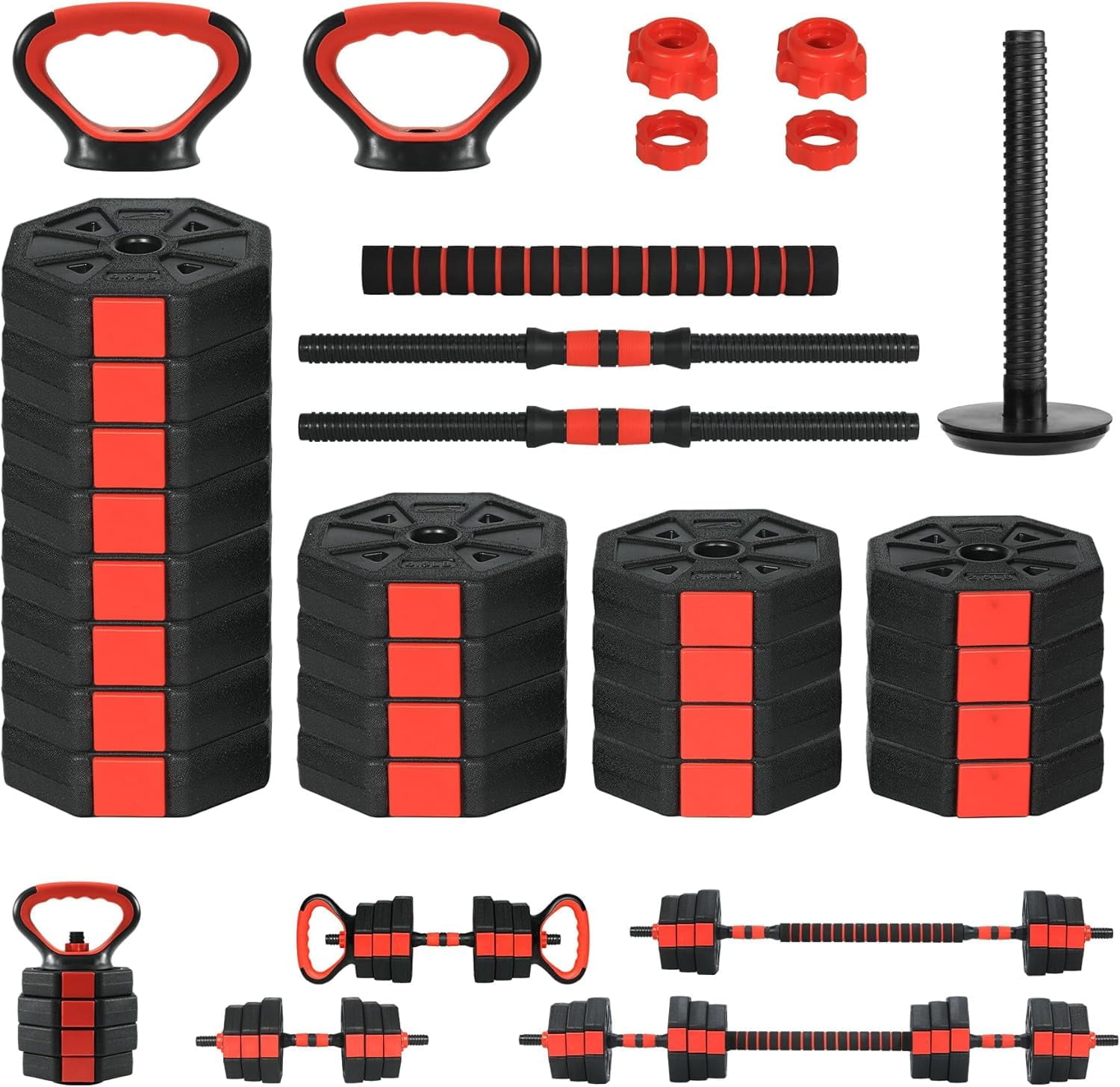Adjustable Dumbbells,88LBS Free Weight Set with Connector,3-in-1 ...