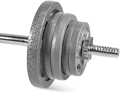 Adjustable Dumbbells Barbell Weight Set with 1-Inch Threaded Chrome ...