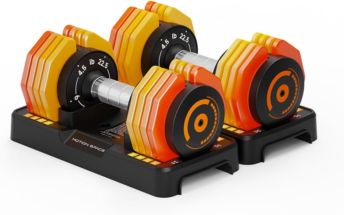 Adjustable Dumbbells Set 12.5LB/22.5LB Pair, 1-Sec Fast Adjustable 5 ...