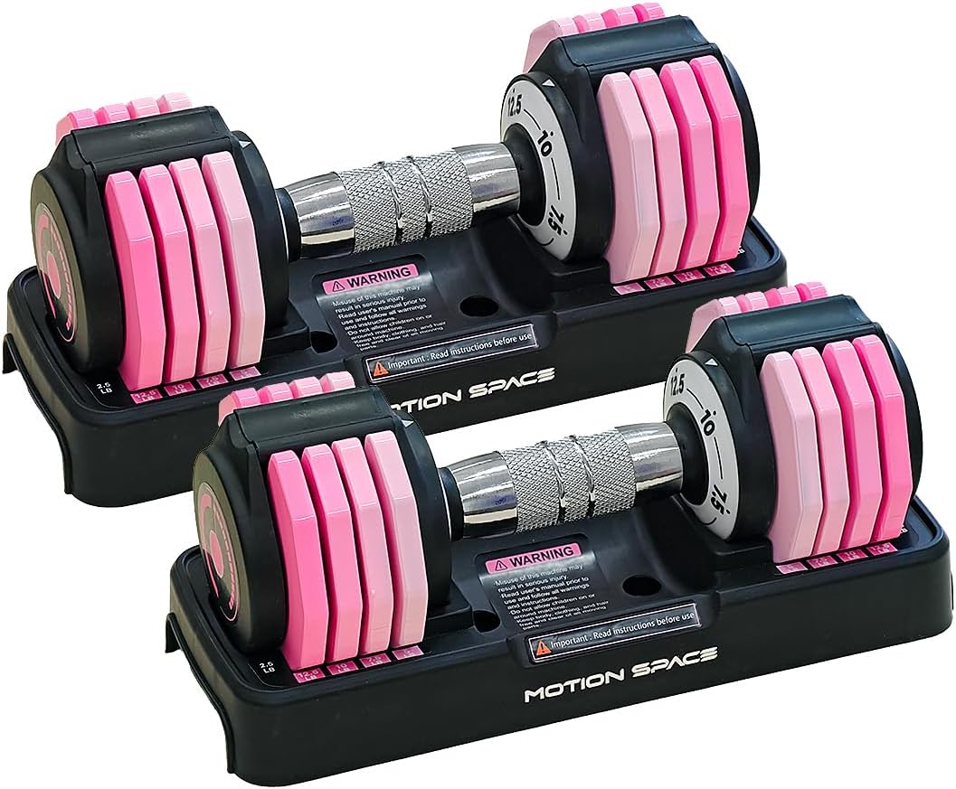 Adjustable Dumbbells Set 12.5LB/22.5LB Pair, 1-Sec Fast Adjustable 5 ...